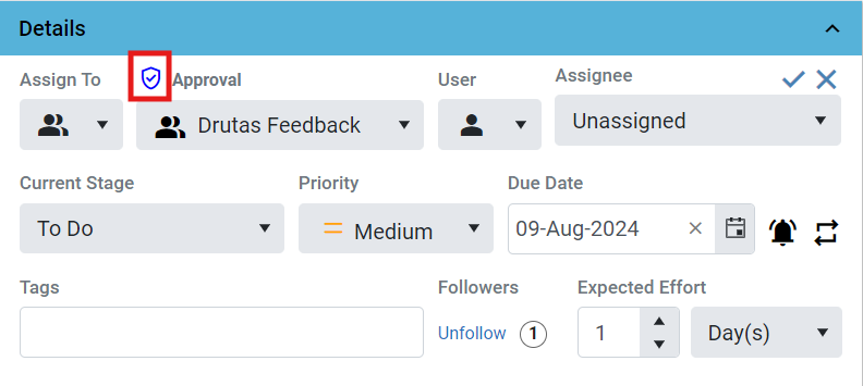 How to create a Task for Approvals - Drutas